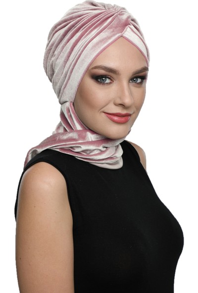 Fidan Bone Kadife Çapraz Atkılı Hazır Türban Tesettür Bone