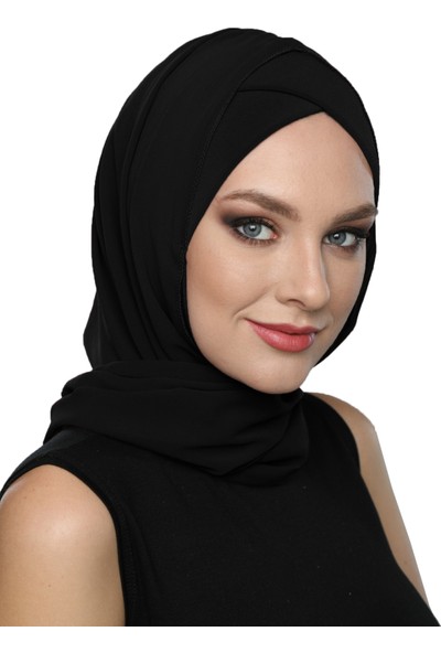 Fidan Bone Şallı Takmatik Sade Hazır Bone