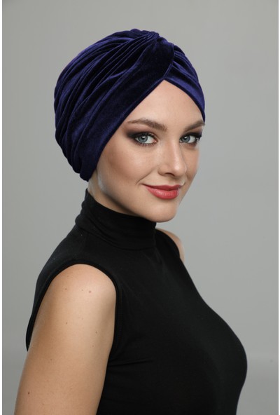 Fidan Bone Kadife Çapraz Hazır Türban Tesettür Bone