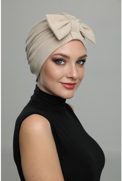 Fidan Bone Çift Fiyonklu Hazır Türban Tesettür Bone