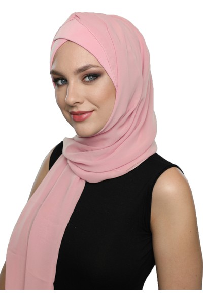 Fidan Bone Şallı Takmatik Sade Hazır Bone