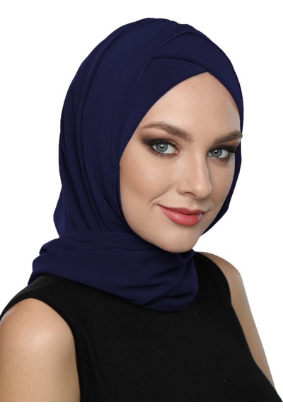 Fidan Bone Şallı Takmatik Sade Hazır Bone