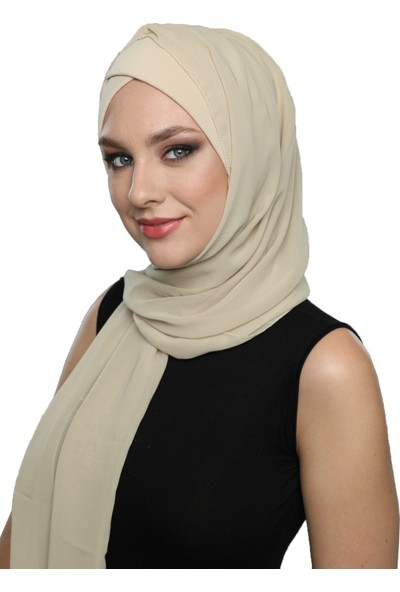 Fidan Bone Şallı Takmatik Sade Hazır Bone