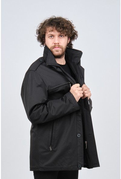 By Serco Erkek Omuz Apoletli Kaban 0620845 Siyah