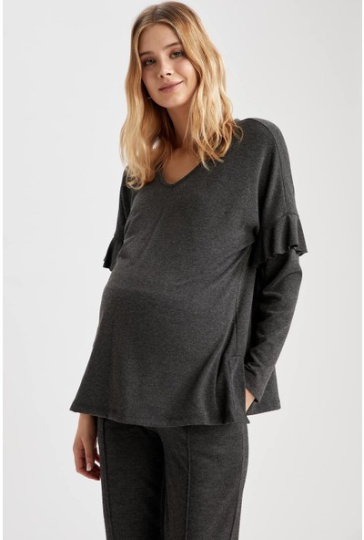 DeFacto Kolları Volanlı Hamile Üst S8389AZ20WN