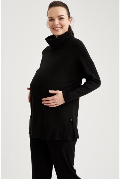 Defacto Balıkçı Yaka Hamile Sweat Tunik T9279AZ20WN
