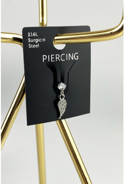 ÇLK Accessories 316 Çelik Taşlı Kanat Figür Piercing TRPIERCING025 PIERX12001