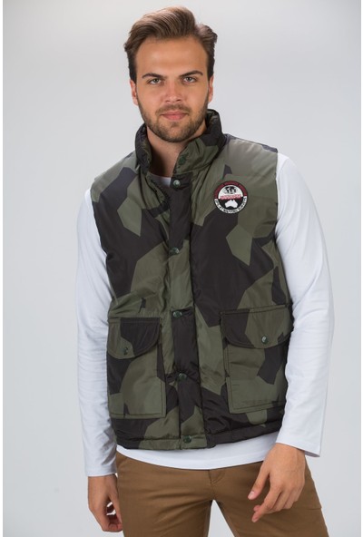 Geelong Erkek Kamuflaj Desen Haki Şişme Yelek Geelong Erkek Kamuflaj Desen Haki Şişme Yelek