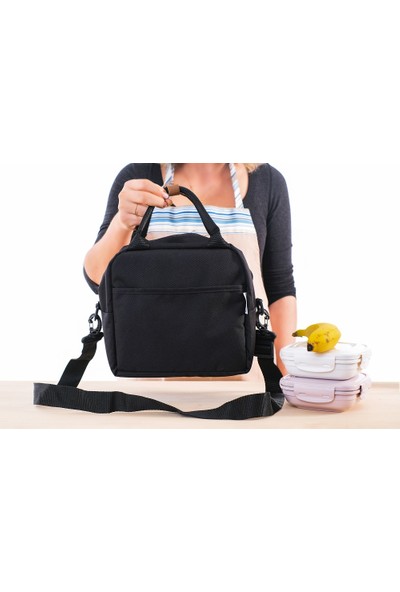 Happy Bear Siyah Isı Yalıtımlı Termal Yemek Taşıma Çantası Happy Bear Siyah Isı Yalıtımlı Termal Yemek Taşıma Çantası