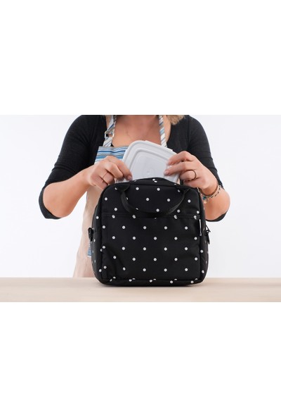 Happy Bear Puantiye Desenli Isı Yalıtımlı Termal Yemek Taşıma Çantası Happy Bear Puantiye Desenli Isı Yalıtımlı Termal Yemek Taşıma Çantası