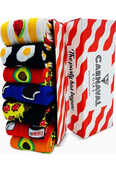 Carnaval Socks 7'li Carnaval Desenli Renkli Çorap Set Carnaval Socks 7'li Carnaval Desenli Renkli Çorap Set