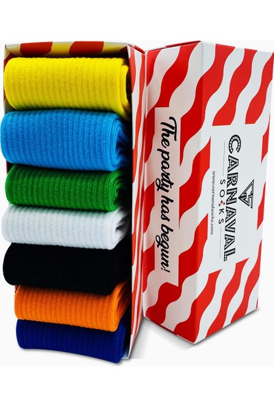 Carnaval Socks 7'li Düz Sade Renkli Spor Çorap Set Carnaval Socks 7'li Düz Sade Renkli Spor Çorap Set
