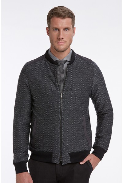 Hemington Erkek Merino Yün Siyah Bomber Ceket Hemington Erkek Merino Yün Siyah Bomber Ceket