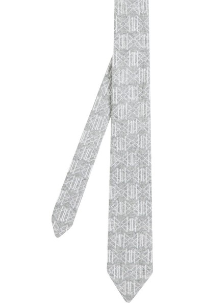 Hemington Erkek Desenli Açık Gri Örgü Kravat