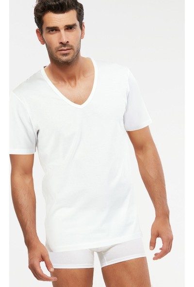 Kom Erkek Penye V-Yaka T-Shirt Enrico Atlet 6 Lı