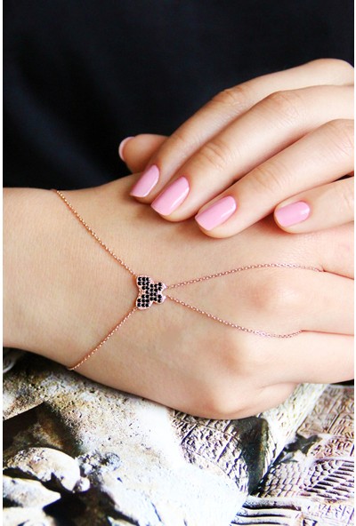 Argentum Concept Siyah Taşlı Kelebek Motifli Gümüş Şahmeran B055901 Argentum Concept Siyah Taşlı Kelebek Motifli Gümüş Şahmeran B055901