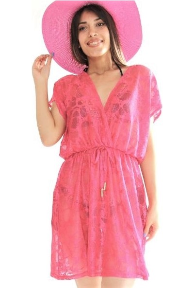 Mayo Merkezi Plaj Giyim Beli Lastikli Dantel Pareo