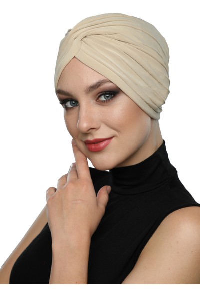 Fidan Bone Çapraz W Bej Hazır Türban Tesettür Havuz Bonesi Fidan Bone Çapraz W Bej Hazır Türban Tesettür Havuz Bonesi