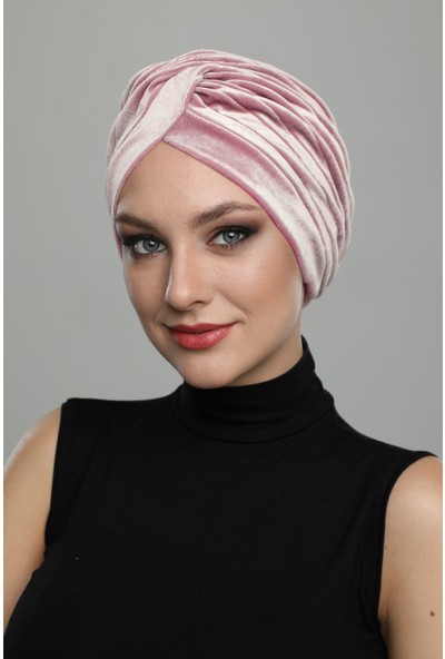 Fidan Bone Fidan Kadife Çapraz Pudra Hazır Bone