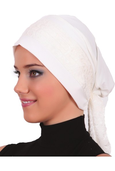 Fidan Bone Fidan Dantel Bandana Krem Hazır Bone Fidan Bone Fidan Dantel Bandana Krem Hazır Bone