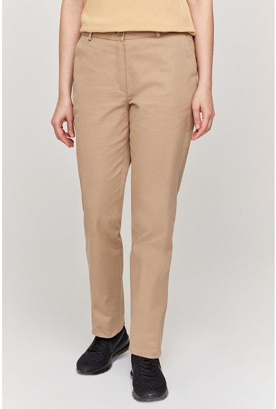 Çekin Üniforma Kadın Bej Chino Pantolon Çekin Üniforma Kadın Bej Chino Pantolon
