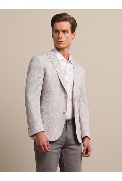 Kip Erkek Baskılı Örme Ceket