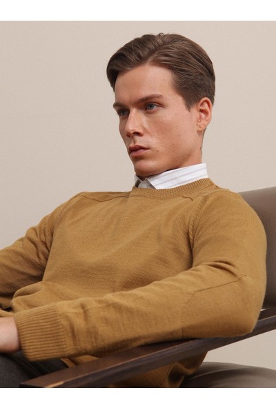 Kip Erkek Düz Örgü Örme Triko