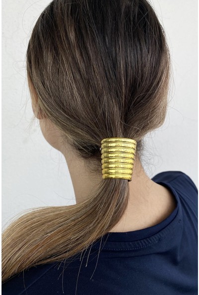 Takıştır Sarı At Kuyruğu Lastik Toka