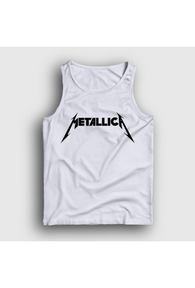Presmono Unisex Beyaz Logo Metallica Atlet Presmono Unisex Beyaz Logo Metallica Atlet