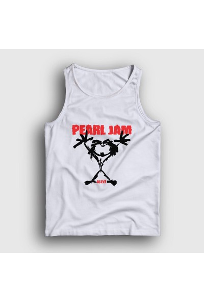 Presmono Unisex Beyaz Alive Pearl Jam Atlet Presmono Unisex Beyaz Alive Pearl Jam Atlet