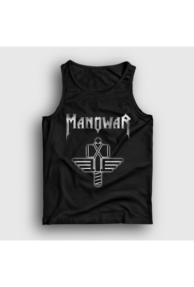 Presmono Unisex Siyah Hammer Logo Manowar Atlet