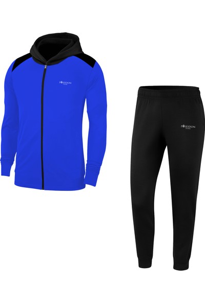 Poseidon Storm Erkek Çocuk Mavi Günlük Sporcu Eşofman Takımı 104CM-176CM Siyah Siyah Kapüşon - M3 Poseidon Storm Erkek Çocuk Mavi Günlük Sporcu Eşofman Takımı 104CM-176CM Siyah Siyah Kapüşon - M3