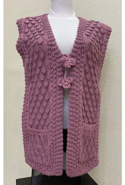 Ayhanhome Angora Simli Örgü Kadın Yeleği Ayhanhome Angora Simli Örgü Kadın Yeleği