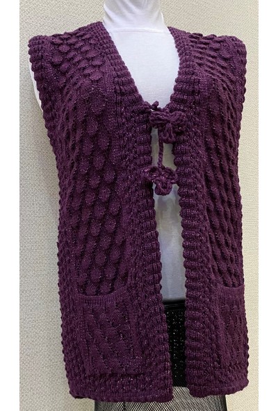 Ayhanhome Angora Simli Örgü Kadın Yeleği Ayhanhome Angora Simli Örgü Kadın Yeleği