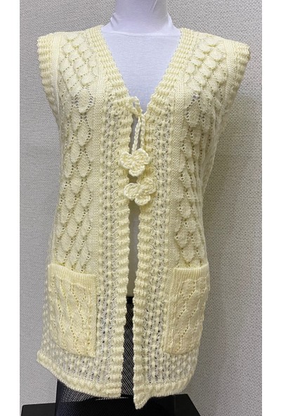 Ayhanhome Angora Simli Örgü Kadın Yeleği Ayhanhome Angora Simli Örgü Kadın Yeleği