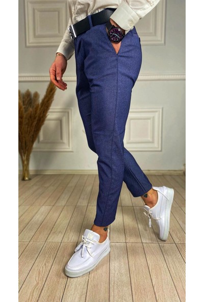 Ukd İtalyan Kesim Petek Desen Keten Pantolon Ukd İtalyan Kesim Petek Desen Keten Pantolon