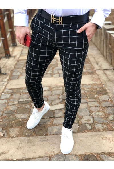 Ukd Slim Fit Ekose Kumaş Pantolon