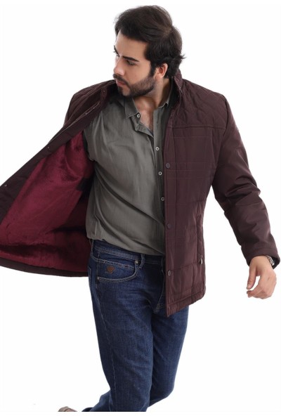 Morwagon Erkek Bordo Classic İçi Kürklü Mont Morwagon Erkek Bordo Classic İçi Kürklü Mont
