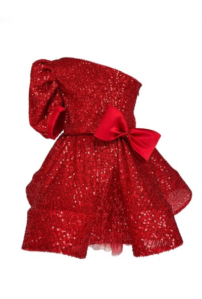 Zühre Balaban Red Shine Dress Kız Çocuk Abiye Elbise