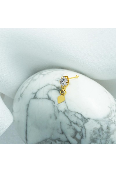 Bilezikci Kalpli Tektaşlı 14 Ayar Altın Hızma