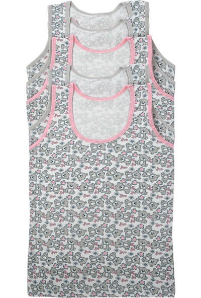 Nicoletta Mıxcolor Kız Çocuk Askılı Atlet 5'li Paket Baskılı