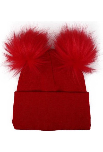 Poyraz Ponponlu Kız Çocuk Bere Kırmızı
