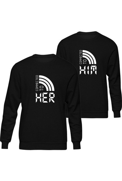 Fandomya Sevgili Çift Kombinleri Connected 2 Ürün Siyah Sweatshirt Fandomya Sevgili Çift Kombinleri Connected 2 Ürün Siyah Sweatshirt