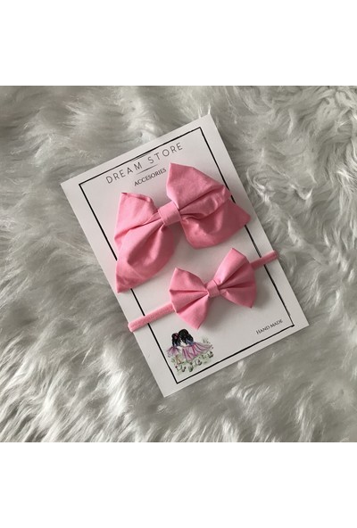 Pembe Fiyonk Anne Kız Bebek Çocuk Toka Saç Bantı Seti Pembe Fiyonk Anne Kız Bebek Çocuk Toka Saç Bantı Seti