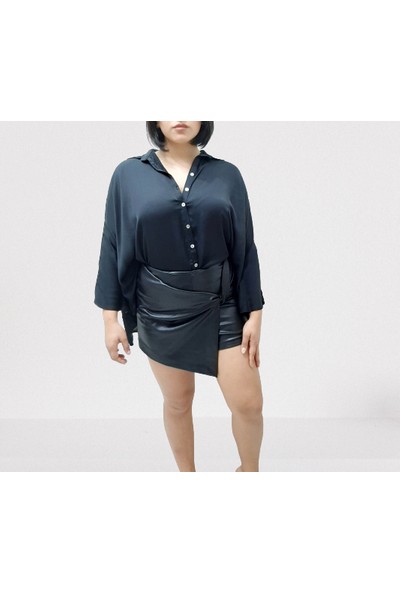 Tema Lotus Kadın Düğümlü Içi Pamuklu Sunu Deri Bermuda, Şort Etek