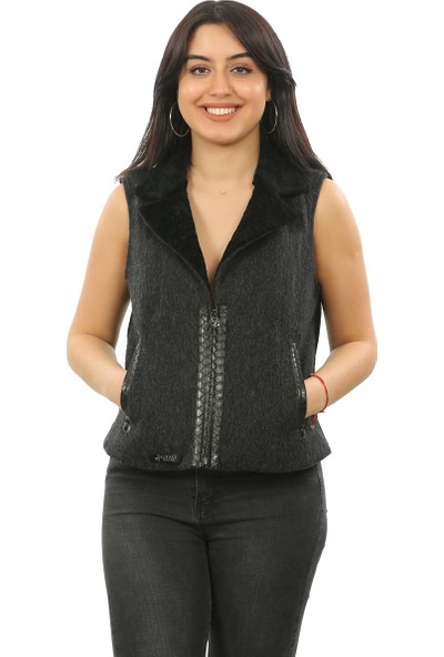 Franko Armondi Kadın Deri Klasik Luxury Yelek Toscana Siyah Ylk-B-904-17987 Fa2