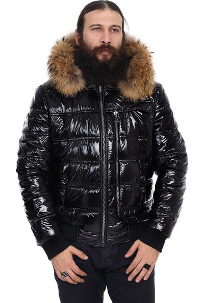 Franko Armondi Erkek Deri Spor Kışlık Mont Kapşonlu Kumaş Beli Lastikli Rakun Siyah K-1066-19825 Fa2 Franko Armondi Erkek Deri Spor Kışlık Mont Kapşonlu Kumaş Beli Lastikli Rakun Siyah K-1066-19825 Fa2