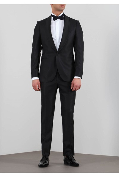 Ramsey Pilesiz Şal Yaka Smokin Takım Elbise