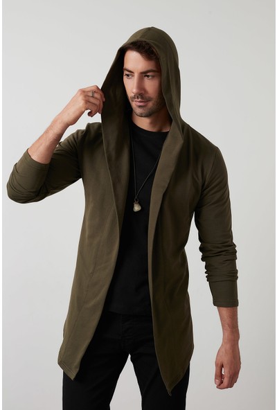 Buratti Slim Fit Pamuklu Kapüşonlu Örme Hırka Erkek HIRKA 5896587