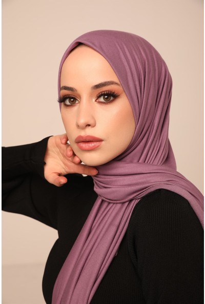 ELF PRIVE Premium Düz Pamuk Penye Şal-Açık Mor ELF PRIVE Premium Düz Pamuk Penye Şal-Açık Mor